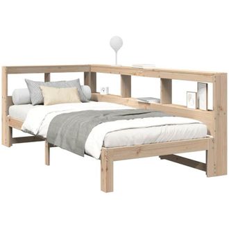 vidaXL B&uuml;cherregalbett ohne Matratze 75x190 cm Massivholz Kiefer vidaXL