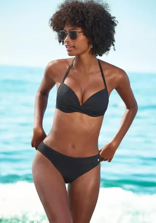 s.Oliver Bikini-Hose S.OLIVER Spain, Damen, Gr. 34, N-Gr, schwarz, Microfaser, Microfaser, unifarben, Badehosen Bikini-Hose, in modischen Unifarben, Topseller