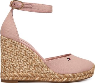 Tommy Hilfiger Espadrilles Tommy Hilfiger Flag High Wedge Espad Closed Toe FW0FW09225 Rosa