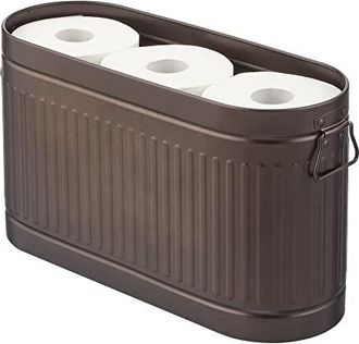 mDesign Ersatzrollenhalter für 6 Rollen Toilettenpapier - freistehender Klopapierhalter aus Metall - kompakte Toilettenpapier Aufbewahrung für das Bad oder Gä