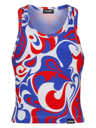 Dsquared2 Tr&auml;gershirt mit abstraktem Print - Blau