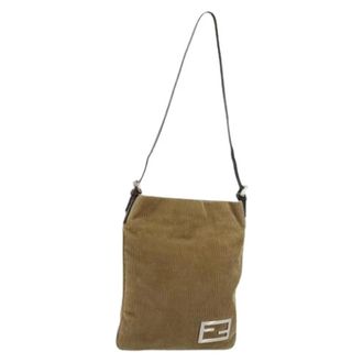 Fendi Pre-owned Corduroy Umh&auml;ngetasche - - Pre-owned - Damen - Braun - ONE SIZE