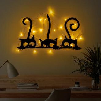 Hanah Home Stylish Black Decorative Metal Wall Accessory, 33 x 60 cm, 1.5 mm Thick | Easy Installation, IP20 Rated | Perfect for Modern Home Decor