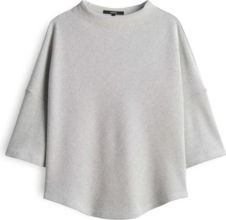 someday Damen Dreiviertelarmshirt | KEROMY Oversized Jerseyshirt aus nachhaltigem BCI Cotton Mix ashy Grey Melange, 36