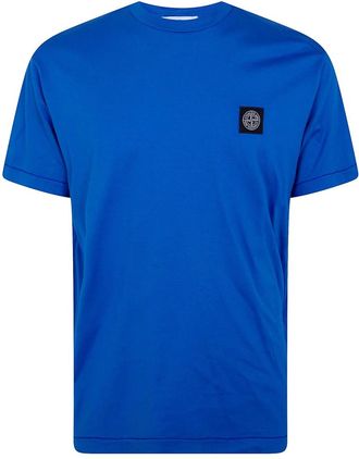Stone Island Homme, Tops, Bleu, Taille: 2XL T-Shirt Logo