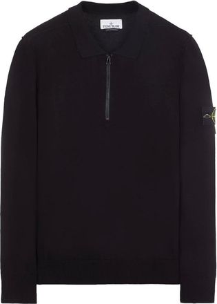 Stone Island Homme, Tops, Noir, Taille: XL Polo semi-zipp&eacute;