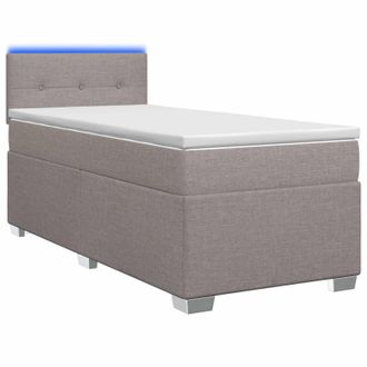 vidaXL Letto Con Box Spring, Materasso E Led Tortora 100 X 200 Cm Vidaxl