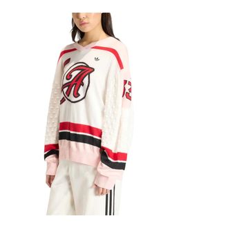 adidas Damen, Strickwaren, Wei&szlig;, MGr&ouml;&szlig;e