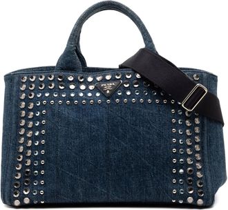 Prada Hobo Bags - Denim Canapa Bijoux Satchel - Gr. unisize - in Blau - f&uuml;r Damen
