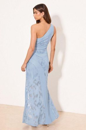 Lipsy Maxikleid Lipsy Oneshoulder-Maxikleid mit Spitze, Kurzgr&ouml;&szlig;e (1-tlg)