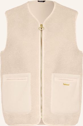 Barbour Teddyfell-Weste Bainford Im Materialmix weiss