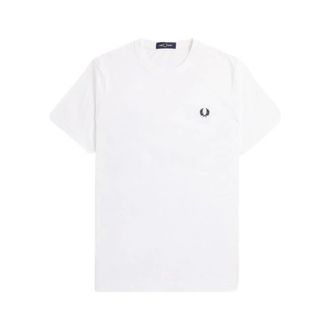 Fred Perry Homme, Tops, Blanc, Taille: XL T-shirt graphique blanc avec design de laurier