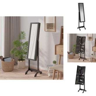 vidaXL Vidaxl - Standspiegel Schwarz 34x37x146 cm - Spiegel - Stehspiegel - Wandspiegel - Badezimmerspiegel - Wohnzimmerspiegel