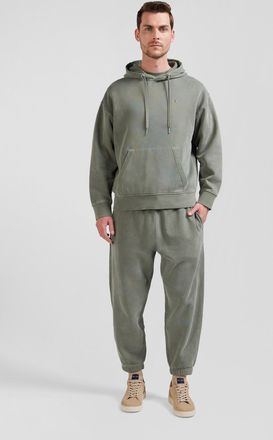 Eden Park Sweatshirt &Agrave; Capuche Unisexe En Molleton Coton Kaki Surteint Coupe Oversized