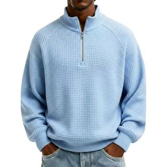 Generic Polo &agrave; manches longues pour homme - Loisirs - Fermeture &eacute;clair - Manches longues - Pour homme - Confort basique - Respirant - D&eacute;contract&eacute; - Pour la mi