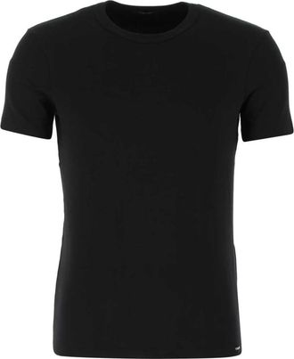 Tom Ford Homme, Tops, Noir, Taille: XL T-shirt en Coton Stretch Noir