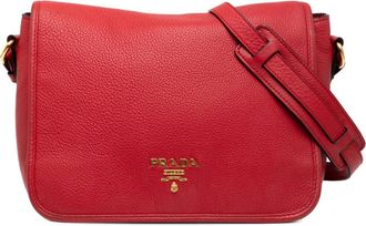 Prada Hobo Bags - Vitello Phenix Flap Crossbody - Gr. unisize - in Rot - f&uuml;r Damen