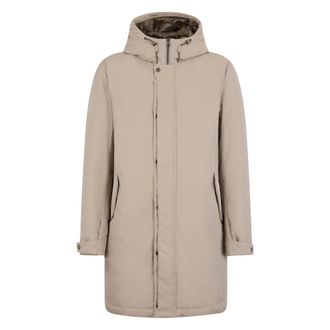 Moorer Homme, Manteaux, Beige, Taille: 2XL Veste longue beige avec capuche et boutons