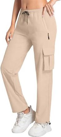 Generic Pantalon de randonn&eacute;e pour femme - Pantalon cargo imperm&eacute;able et &eacute;lastique - Pantalon de jogging cargo - Taille haute - Pantalon de trekking - S&eacute;chage