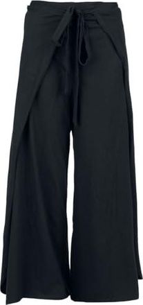 Black Premium by EMP Femme Pantalon en Tissu Noir avec la&ccedil;age &agrave; la Taille et Poches Invisibles S-M