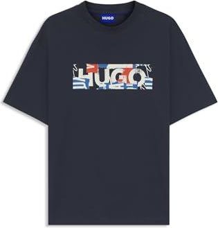 HUGO BOSS Hommes Nugix T-Shirt en Jersey de Coton &agrave; Logo imprim&eacute; Graphique