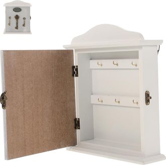 Valiclud Rustikaler Holz schlüsselhalter mit Haken Europäischer Vintage Stil Praktische Schlüsselaufbewahrung für Flur und Eingang Dekoratives Schlüsselbrett z