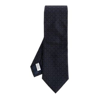 Ferragamo Gancini Jacquard Seidenkrawatte - - Accessories - Herren - Blau - ONE SIZE