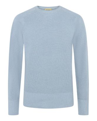 FTC Glattstrick-Rundhalspullover aus einem Baumwolle-Kaschmir-Mix in