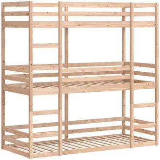 vidaXL Dreifach-Etagenbett 80x200 cm Massivholz Kiefer Vidaxl