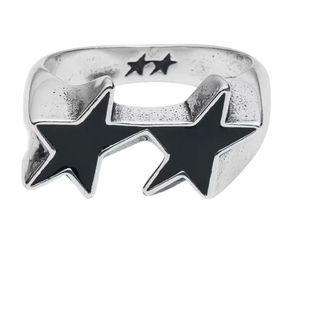 TwoJeys unisex, Accessoires, Gris, Taille: 59 MM Bague simple &eacute;maill&eacute;e Icon
