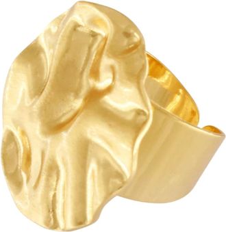 Dansk Copenhagen Bague Courbe Irr&eacute;guli&egrave;re Ajustable Elysian - Femme - Accessoires - Jaune - Taille: ONE Size