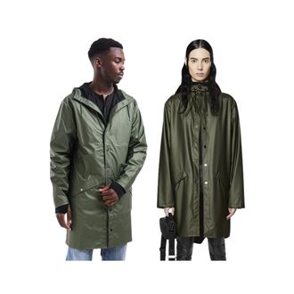 Rains unisex, Vestes, Vert, Taille: M Veste Longue Essentielle
