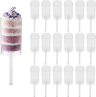 Cabilock 30St&uuml;ck Cake Push Up Pop Beh&auml;lter mit Tablett,Weihnachten Cake Pop Formen St&auml;nder Runde Kuchen Shooter f&uuml;r Backen Leckereien Dessert Snacks Eis Weihna