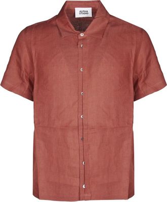 Alpha Studio Homme, Chemises, Brun, Taille: 2XL m/m Short Sleeve Shirt