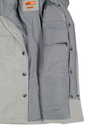 Emilio Adani Kurzjacke Herren Wolljacke mit abnehmbarer Kapuze, Silbergrau