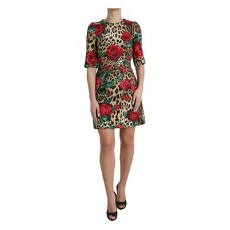 Dolce & Gabbana Bunte Leoparden Blumen A-Linie Kleid - - Dresses - Damen - Mehrfarbig - 2XS