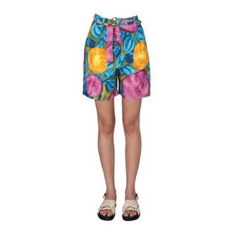 Marni Femme, Shorts, Multicolore, Taille: 36 FR Printed Pleated Shorts