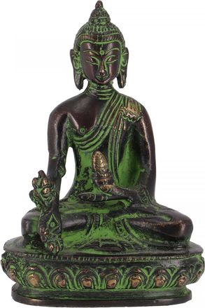 Guru Shop Buddha Statue aus Messing Medizin Buddha 11 cm - Modell 16