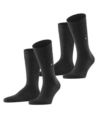 Burlington Herren Socken Everyday Multipack M So Baumwolle einfarbig 2 Paar, Grau Anthracite Melange 3081, 40-46