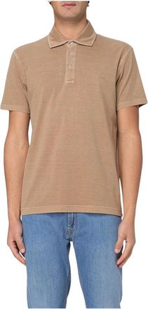 Fay Homme, Tops, Beige, Taille: XL Polo en coton Coupe Classique
