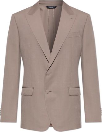 Dolce & Gabbana Homme, Vestes, Beige, Taille: XL Blazer en laine avec fente simple