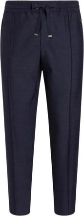 Dolce & Gabbana Melange Anzugshose mit elastischem Bund - - Trousers - Herren - Blau - XL