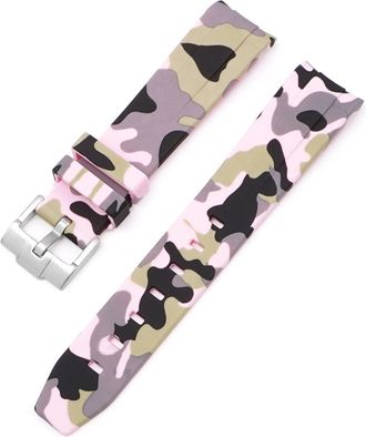 Generic QTYQWC Gebogenes Ende 20mm Nature Fluor Gummi -Uhrenband Ersetzen Sie Neue grüne Submariner Explorer 2 Rollenwächter