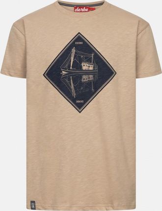 Derbe Derbe T-Shirt Schipp Herren Beige GOTS Organic