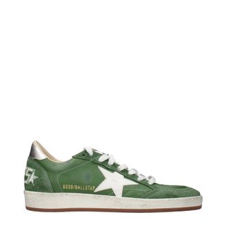 Golden Goose Baskets Ball Star Homme Cuir Vert/Argent