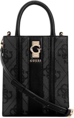 Guess Erenia Mini Tote, Cartable, bandouli&egrave;re Femme, Logo Charbon, Taille Unique