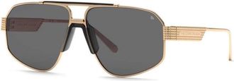 Philipp Plein Homme, Accessoires, Noir, Taille: 63 MM Lunettes de soleil Aviateur