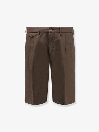 Nugnes Modern Fit linen and cotton bermuda shorts - NUGNES 1920 - gender_Man