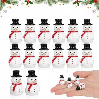 DOITOOL Mini Weihnachten kleine Figuren : 20st&uuml;cke Mini Schneemann Weihnachts Miniatur Figuren Resin Bastelset F&uuml;r Kreative Dekoration Winterfestlichkeiten Un