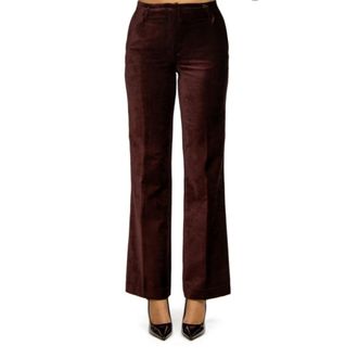 Forte_Forte Femme, Pantalons, Violet, Taille: 38 FR Pantalon &Eacute;vas&eacute; en Velours Bleu